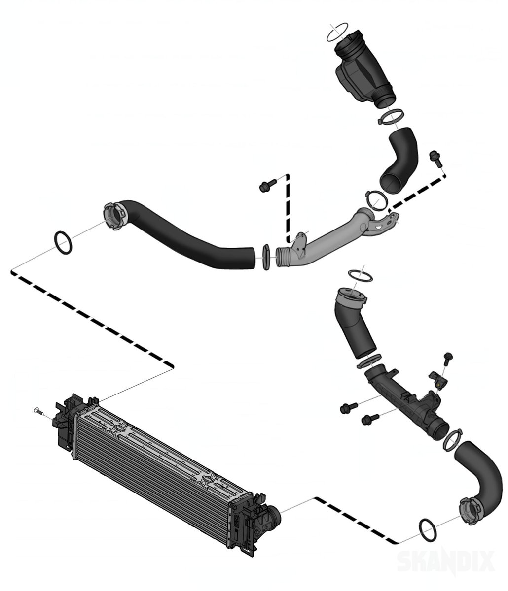 SKANDIX - Installation picture Volvo XC40/EX40: Charger intake hoses