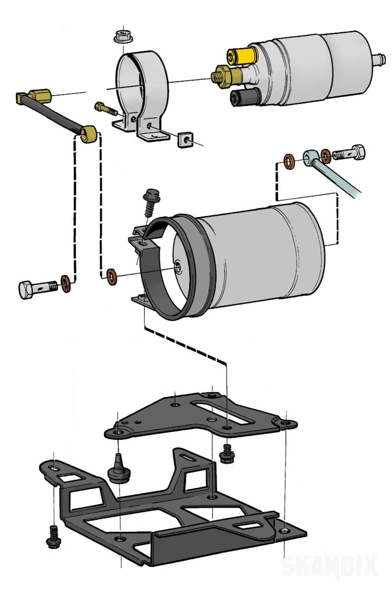 SKANDIX - Installation picture Volvo 700, 900: Bracket fuel filter and ...