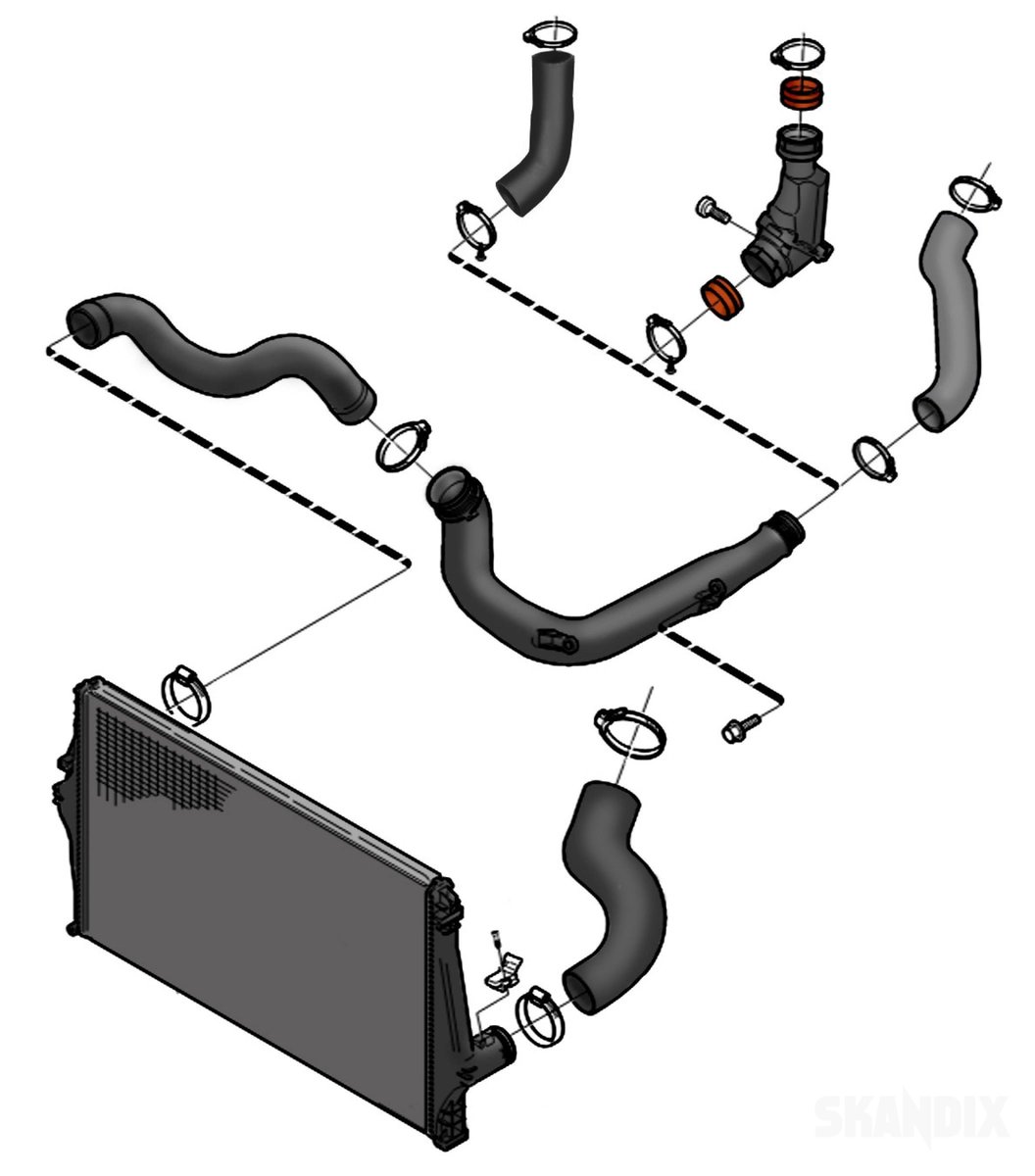 SKANDIX - Installation picture Volvo XC90 (-2014): Charger intake hoses